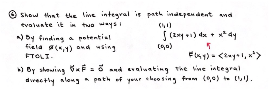 Solved Show that the line integral is path independent | Chegg.com
