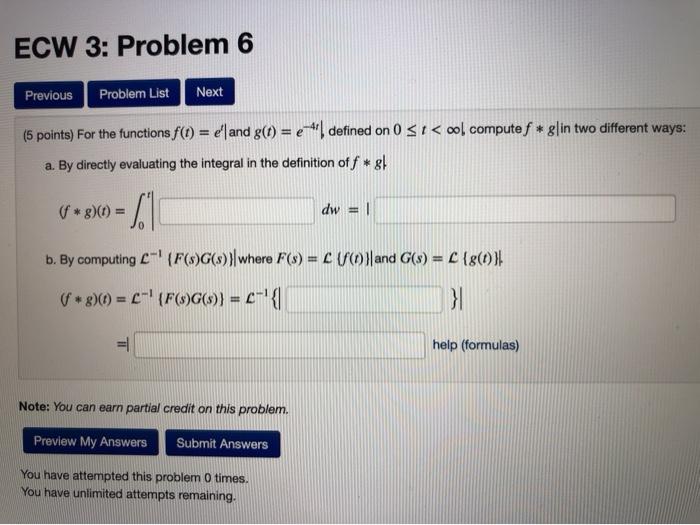 Solved ECW 3: Problem 6 Previous Problem List Next (5 | Chegg.com