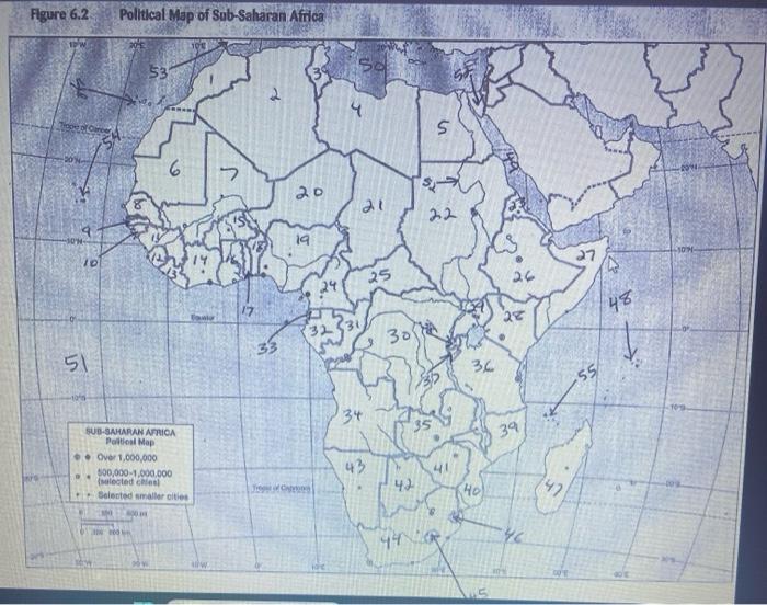 This is a Political Map of Sub-Saharan Africa. Can u | Chegg.com