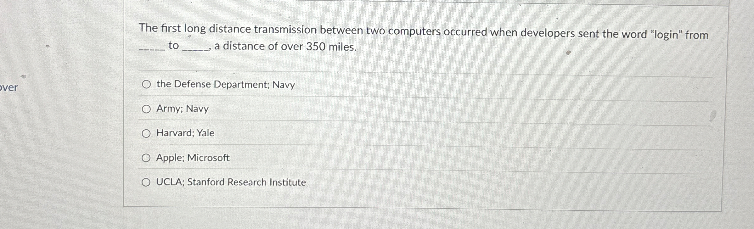Solved The first long distance transmission between two | Chegg.com