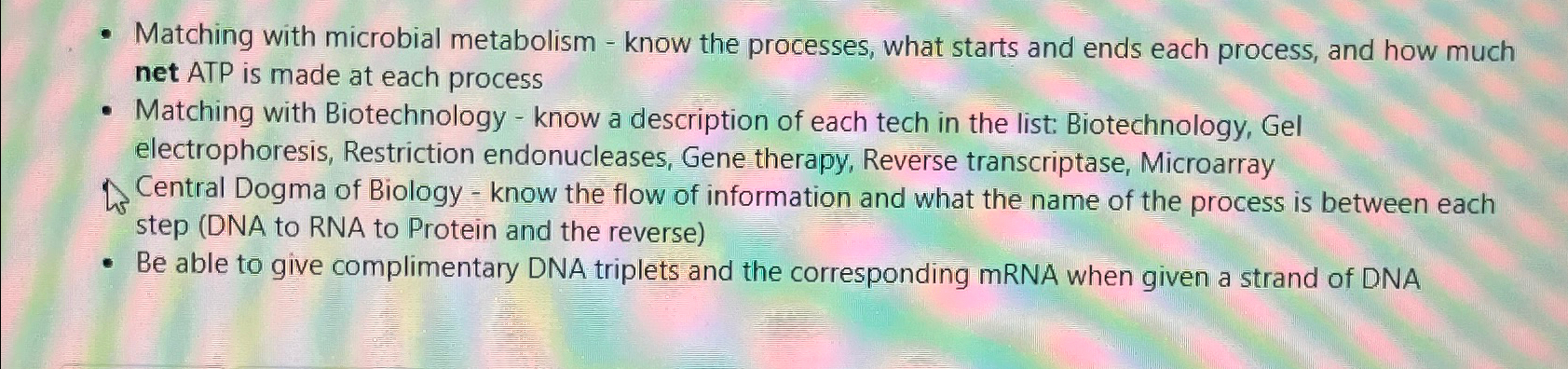 Solved Matching with microbial metabolism - ﻿know the | Chegg.com