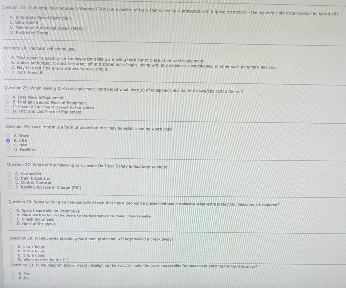 Solved Question 23: If utiliaing Train Approach Warsing | Chegg.com