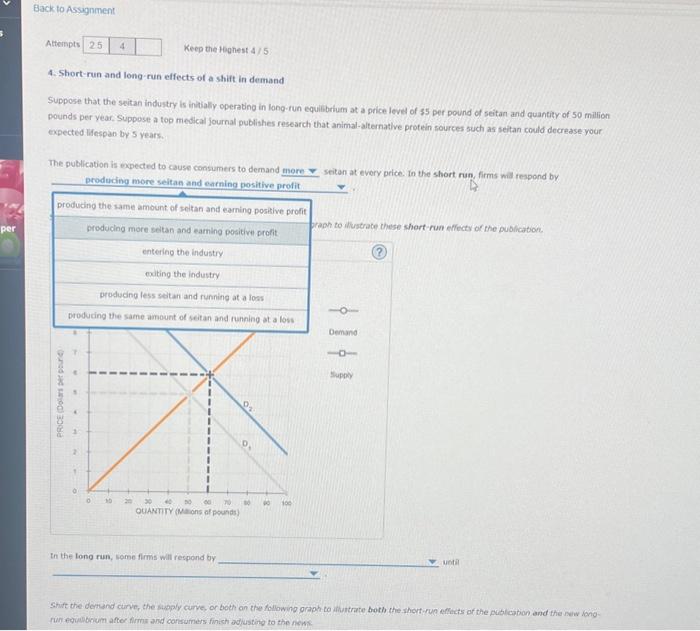 Solved 4 Short Run And Long Run Effects Of A Shift In