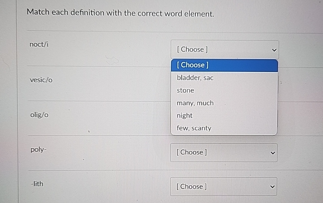 Solved Match each definition with the correct word | Chegg.com