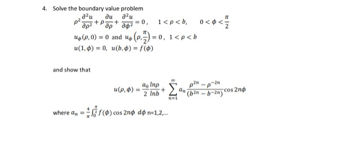 Solved 4. Solve the boundary value problem a2u du au p*702 | Chegg.com