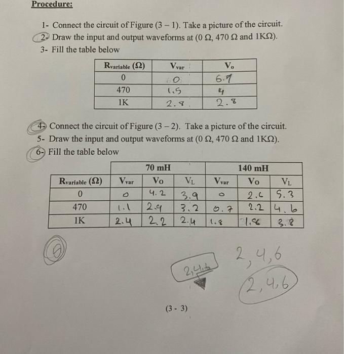 Solved Procedure: 1- Connect the circuit of Figure (3-1). | Chegg.com