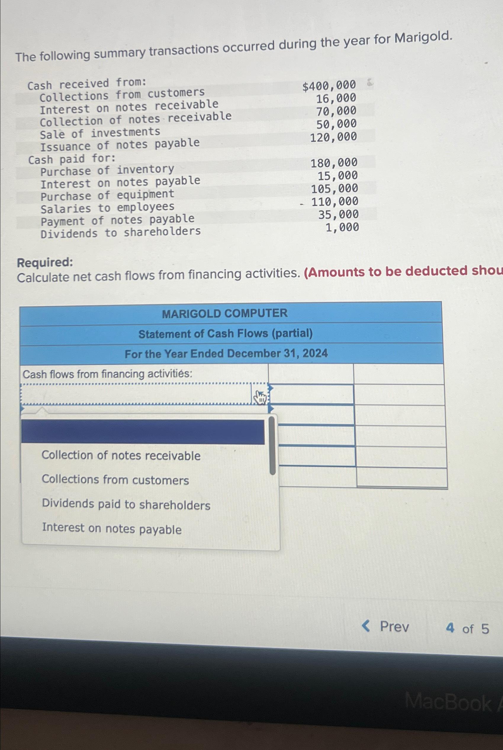 Solved The following summary transactions occurred during | Chegg.com