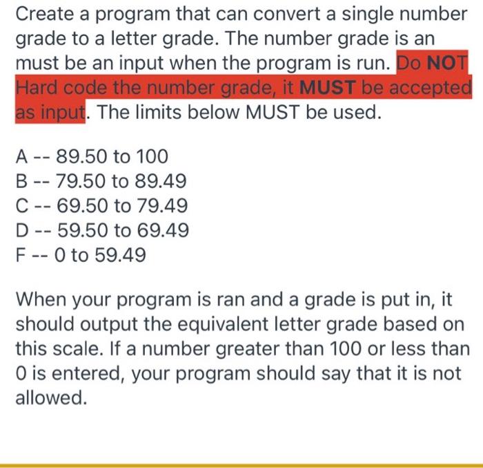 Solved Create a program that accomplishes the following | Chegg.com