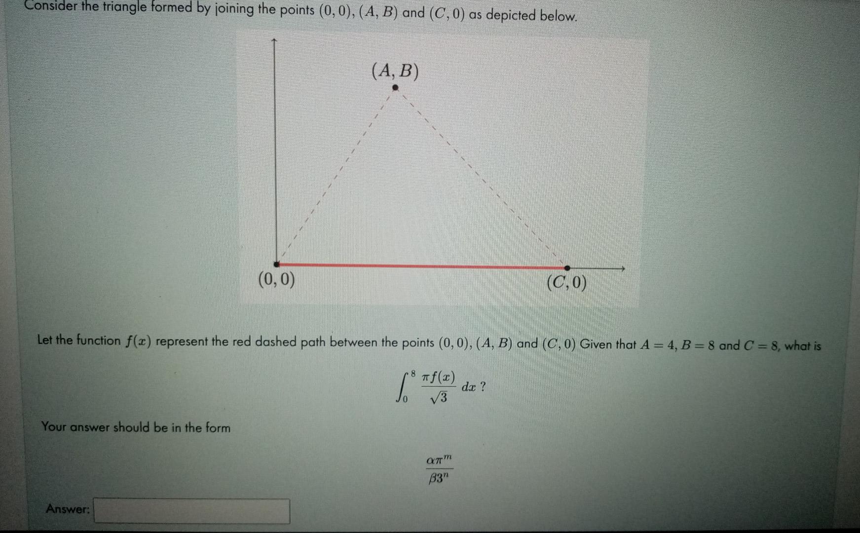 Solved Consider the triangle formed by joining the points | Chegg.com