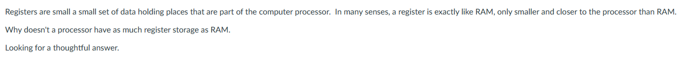 Solved Registers are small a small set of data holding | Chegg.com