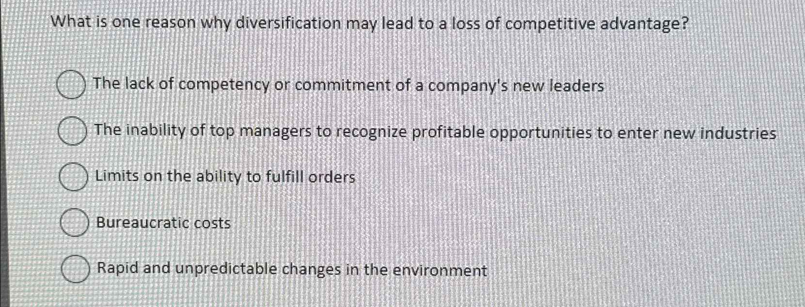 Solved What is one reason why diversification may lead to a | Chegg.com