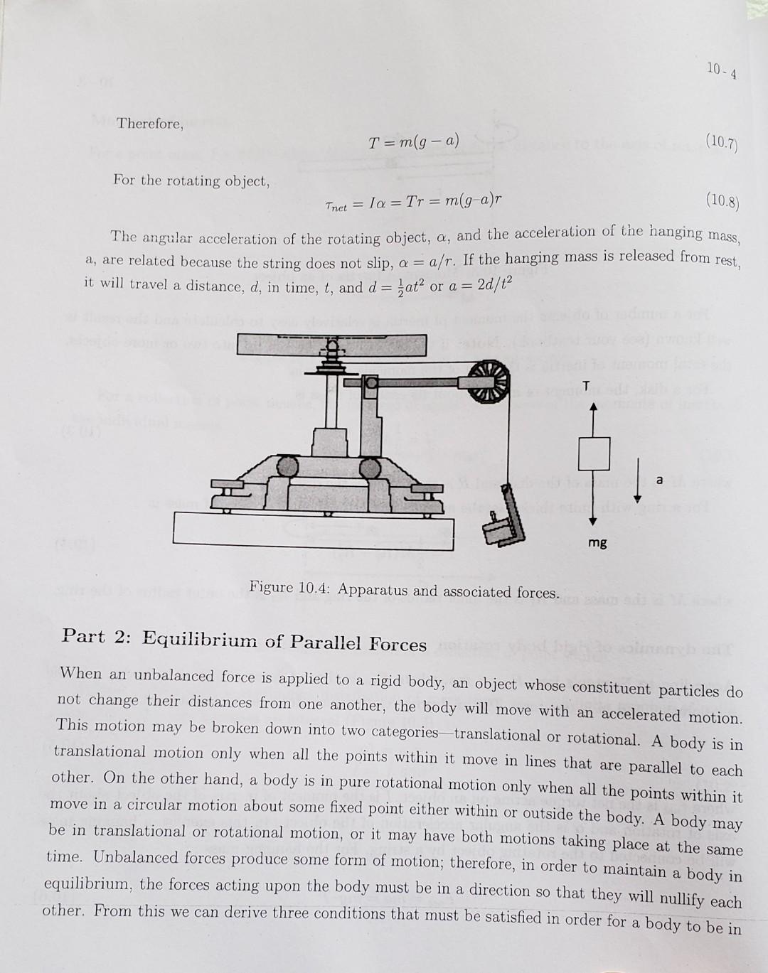 Lab 10 Moment of Inertia for Disk and Ring and | Chegg.com