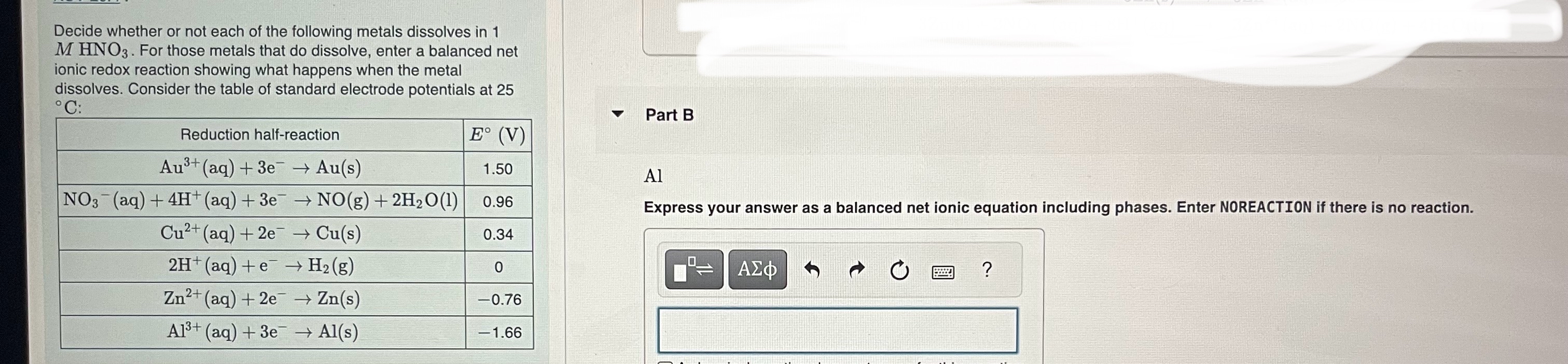 Solved Decide whether or not each of the following metals | Chegg.com