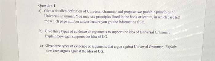Solved Question 1. a) Give a detailed definition of | Chegg.com