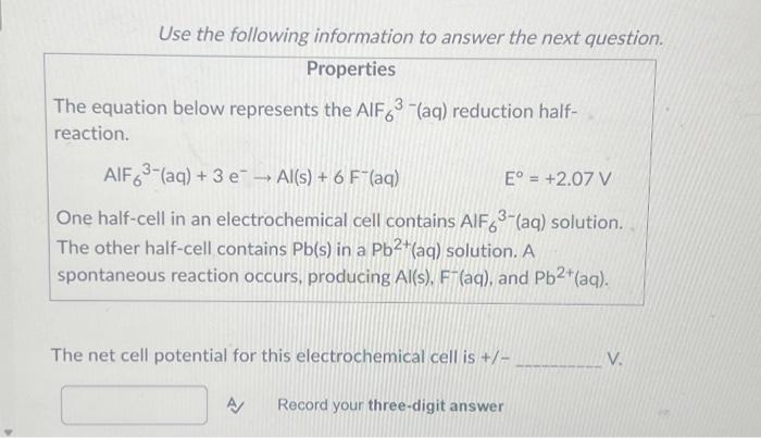 Solved Use the following information to answer the next | Chegg.com