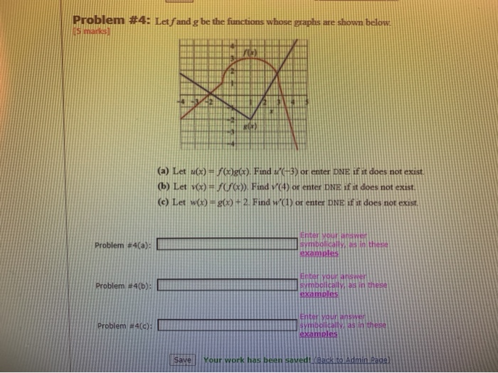 Solved Problem 4 Let Fand G Be The Functions Whose Graphs 4205