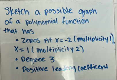 Solved Sketch a possible graph of a polynomial function that | Chegg.com