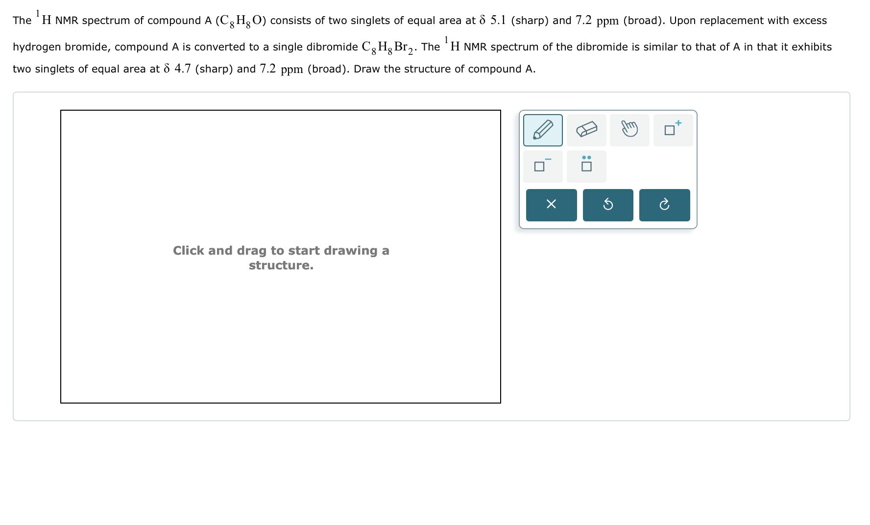 Solved The ?(1)H NMR ﻿spectrum of ﻿compound A(C8H8O) | Chegg.com