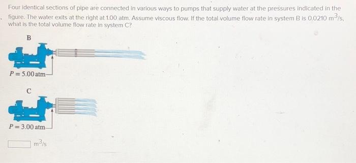 Solved Four identical sections of pipe are connected in | Chegg.com