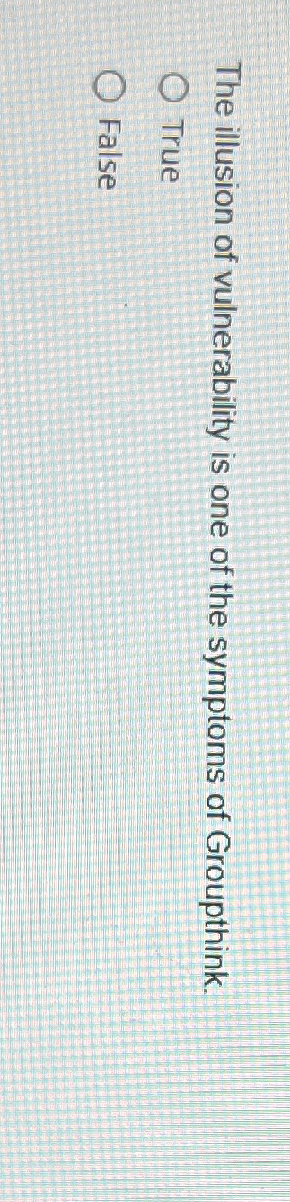 Solved The illusion of vulnerability is one of the symptoms | Chegg.com