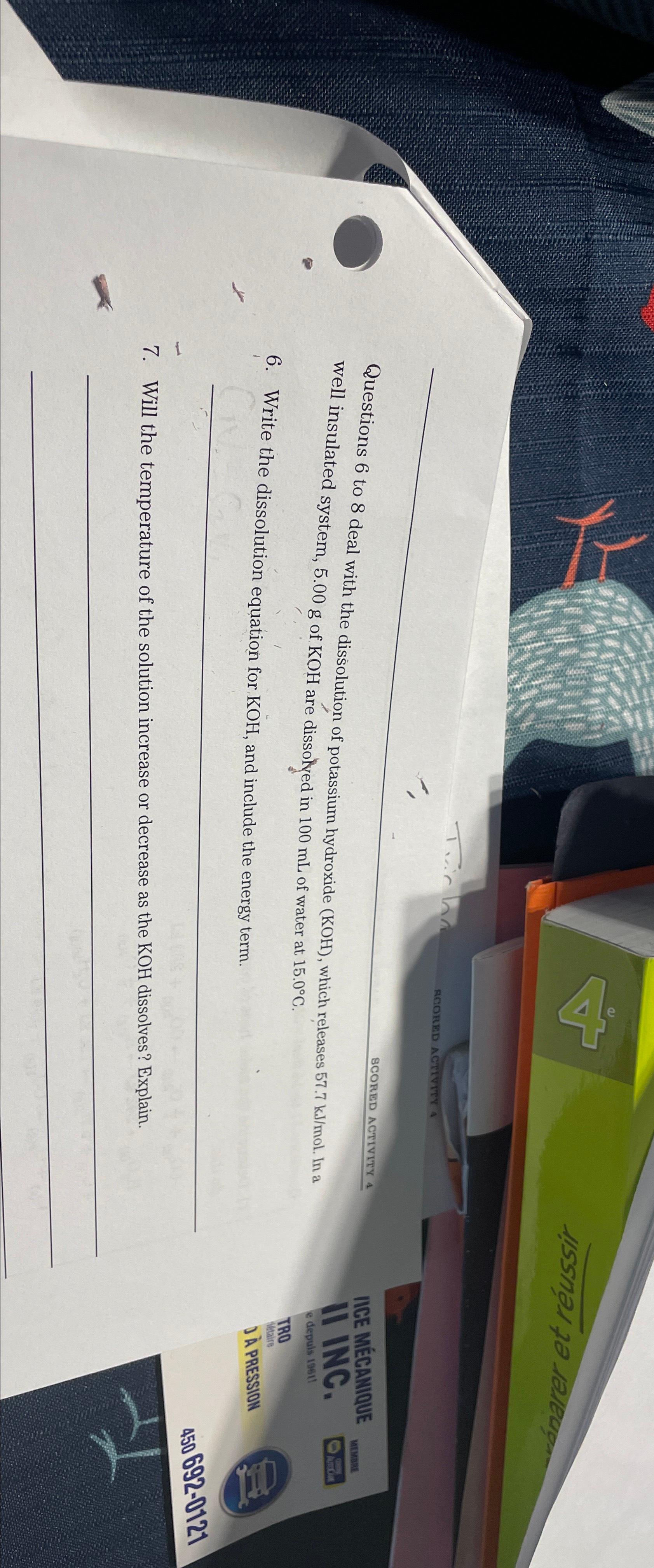 Solved Questions 6 ﻿to 8 ﻿deal with the dissolution of | Chegg.com