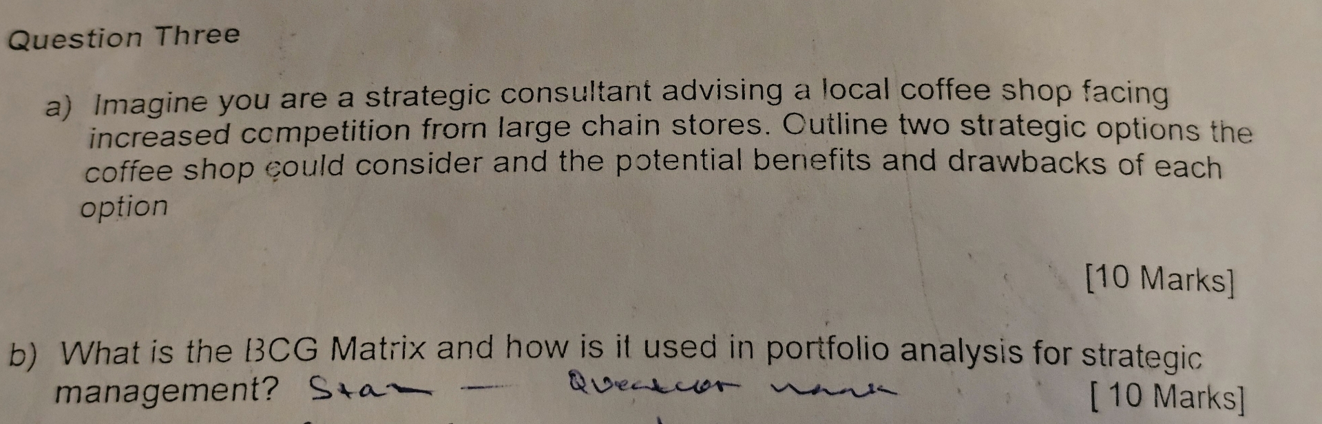 Solved Question Threea) ﻿Imagine you are a strategic | Chegg.com