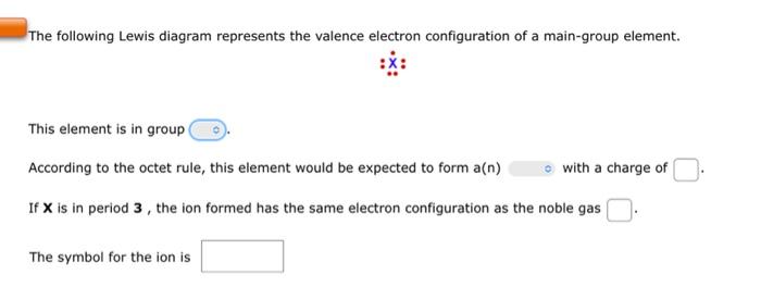 Solved The following Lewis diagram represents the valence | Chegg.com