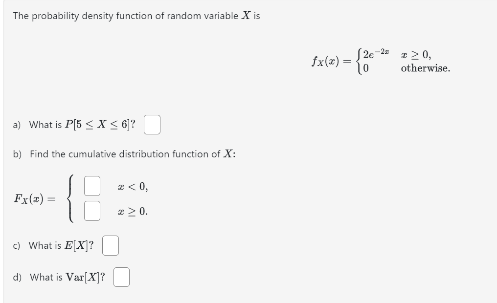 The probability density function of random variable x | Chegg.com