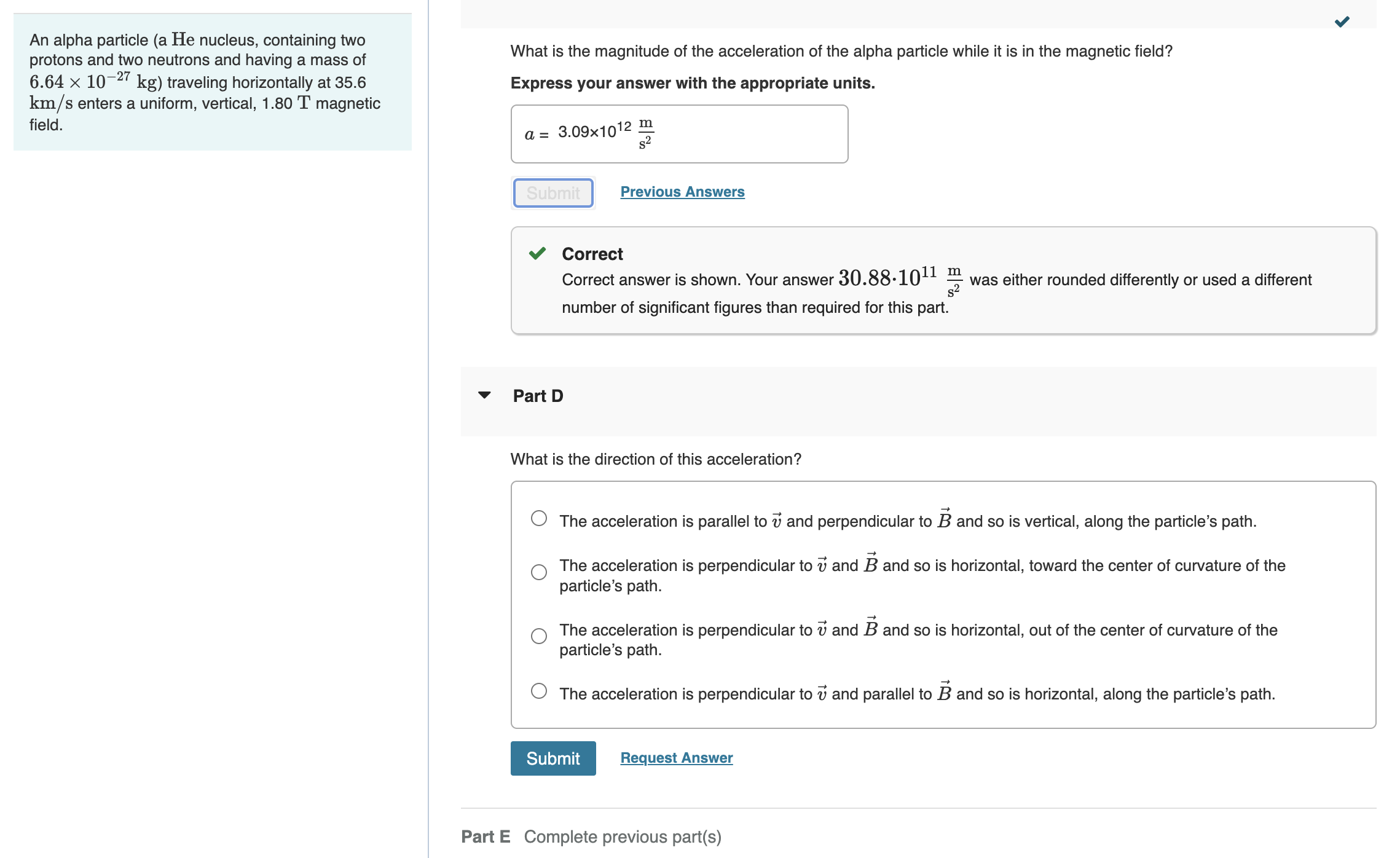 Solved 6.64×10-27kg kms ﻿enters a uniform, vertical, 1.80 T | Chegg.com