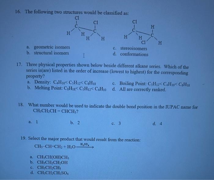 Solved 6. All of the members of the alkane series of | Chegg.com