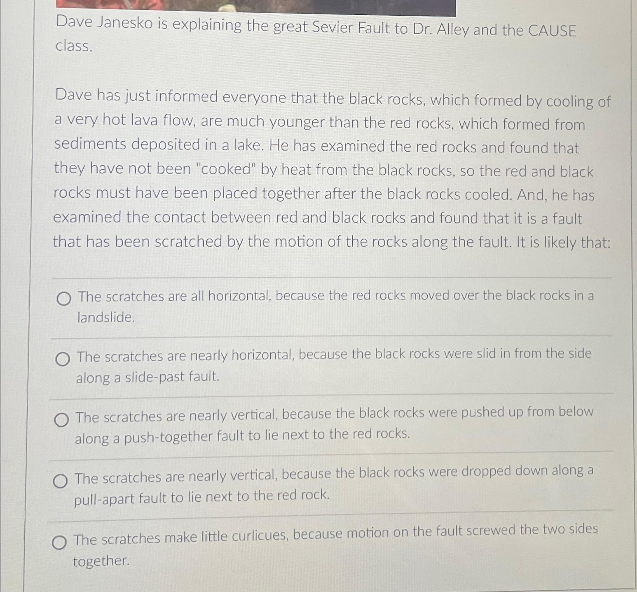 Solved Dave Janesko is explaining the great Sevier Fault to | Chegg.com