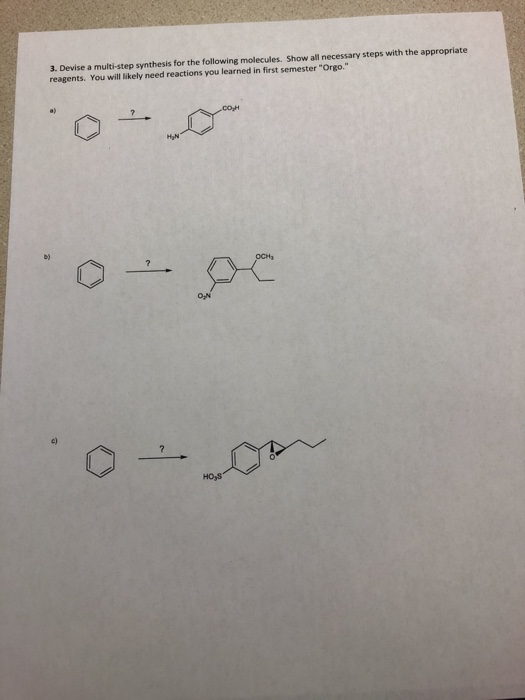 Solved 3. Devise a multi-step synthesis for the following | Chegg.com