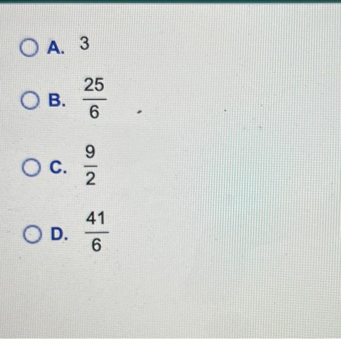 Solved Find the area of the shaded region.A. 3 B. 625 C. 29 | Chegg.com