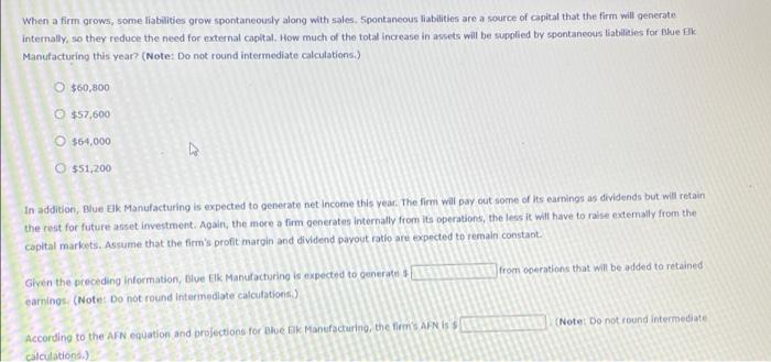 Solved 1. The Additional Funds Needed (AFN) equation Blue | Chegg.com