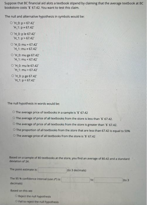 Solved Suppose that BC financial aid alots a textbook | Chegg.com