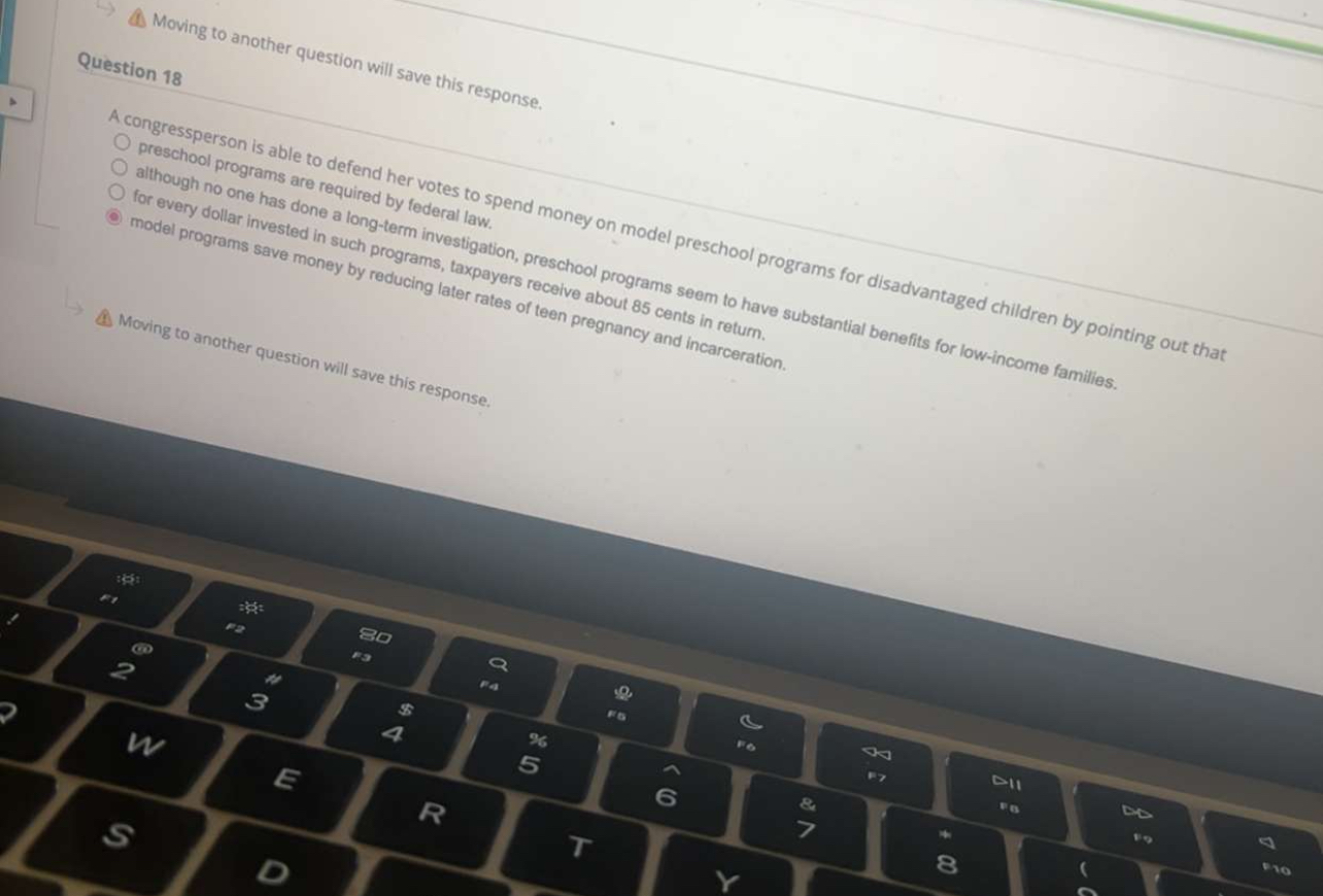 Solved A congressperson is able to defend her votes to spend | Chegg.com