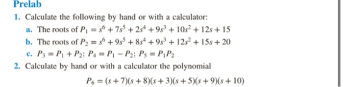 Solved 1 Use Matlab To Find P3 P4 And Ps In Prelab I 2