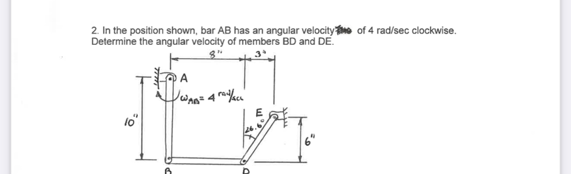 Solved In the position shown, bar AB ﻿has an angular | Chegg.com