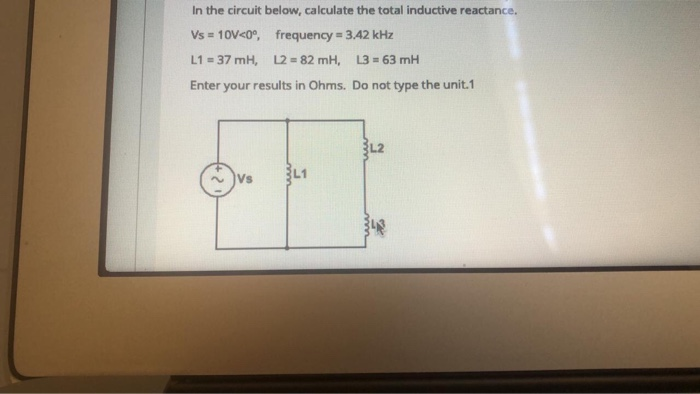 Solved In the circuit below, calculate the total inductive | Chegg.com