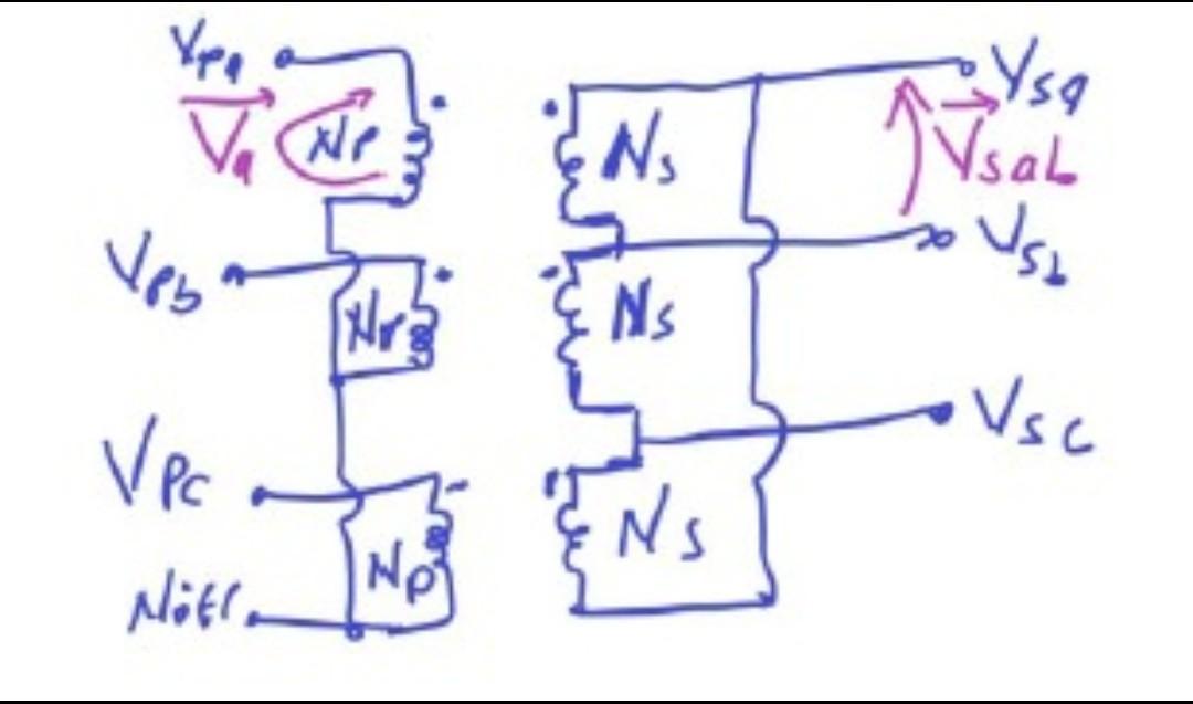 Solved The three-phase transformer connection diagram is | Chegg.com