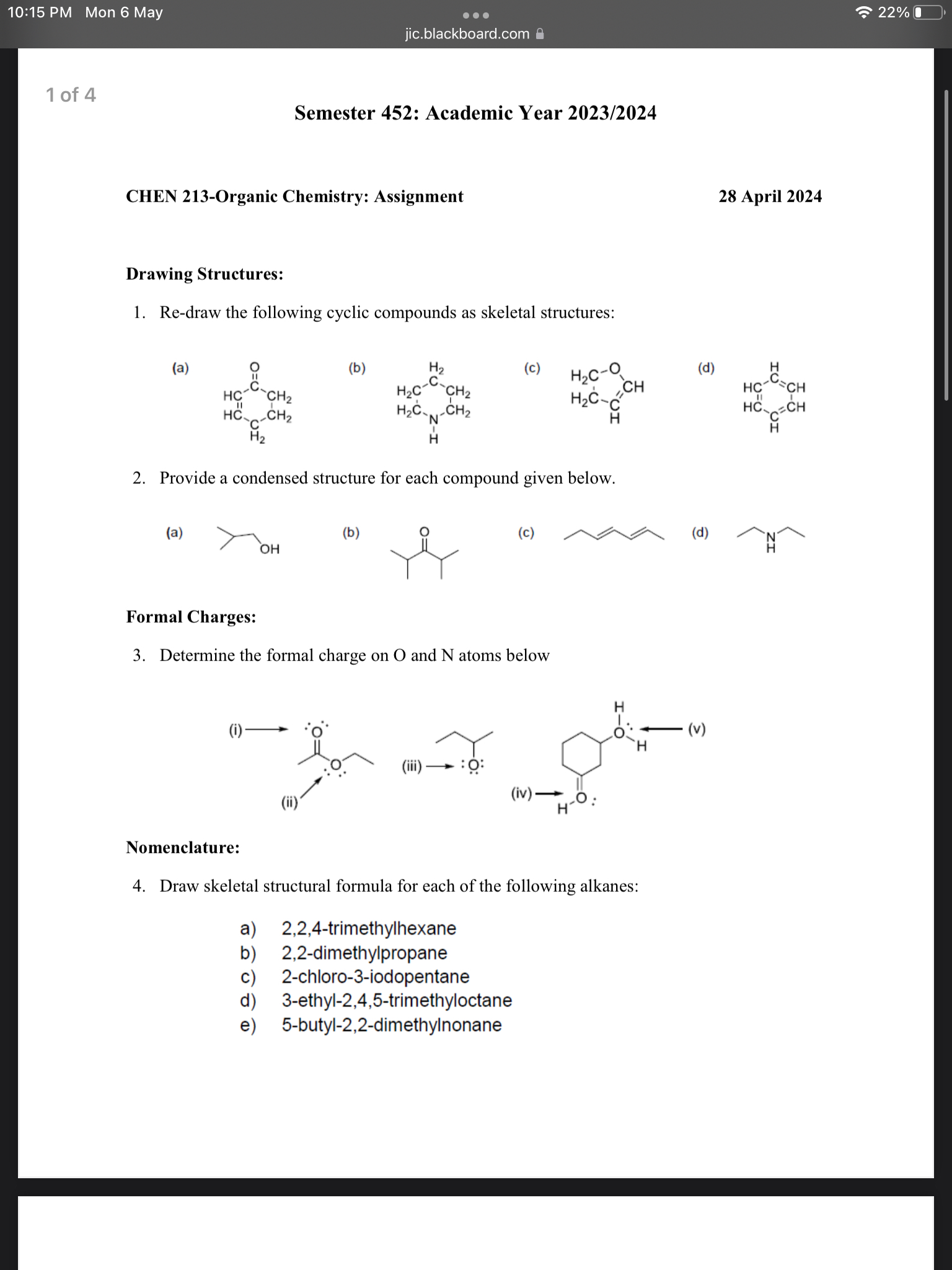 Solved Drawing Structures:Re-draw the following cyclic | Chegg.com