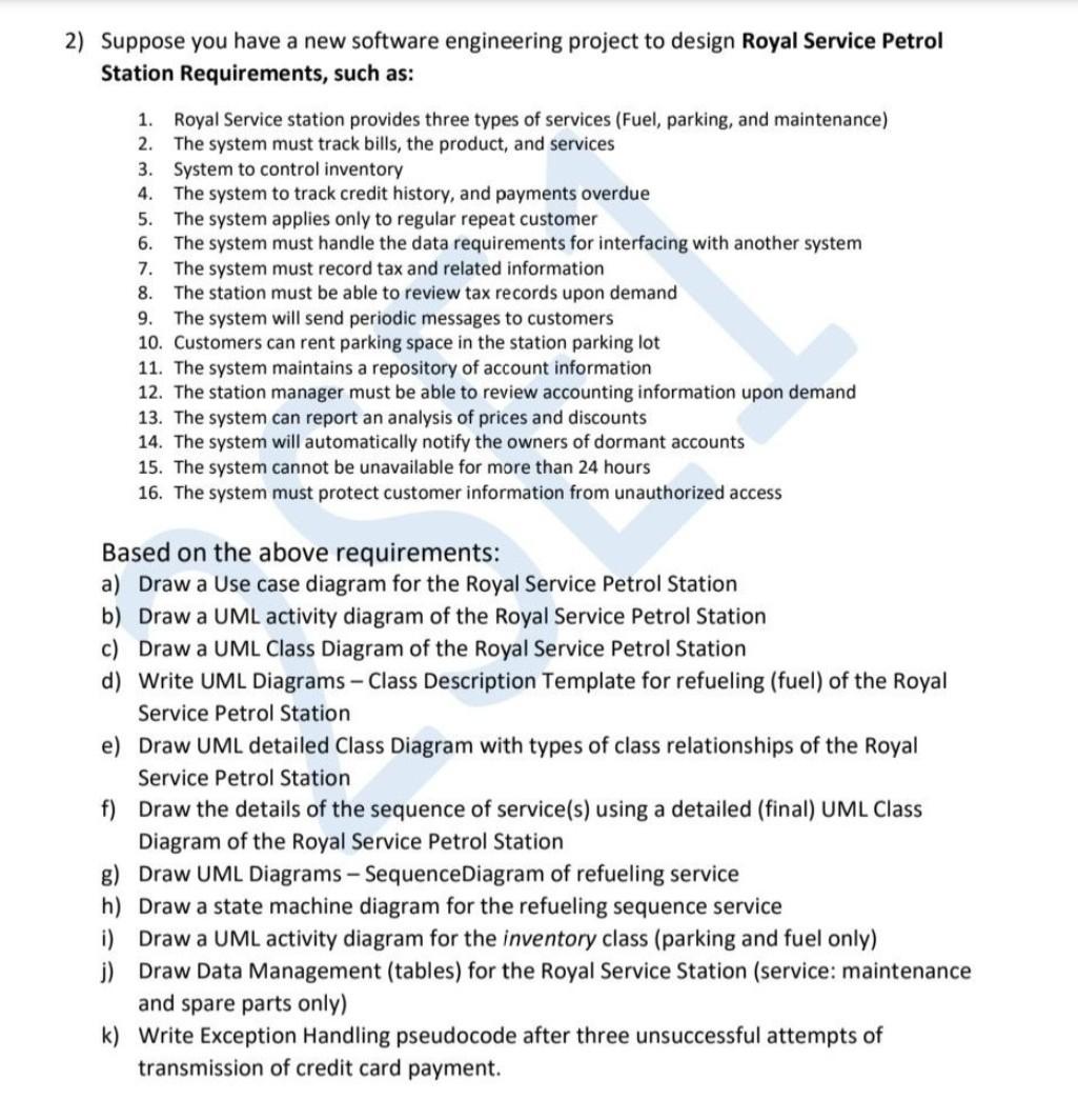 Solved 2) Suppose you have a new software engineering | Chegg.com