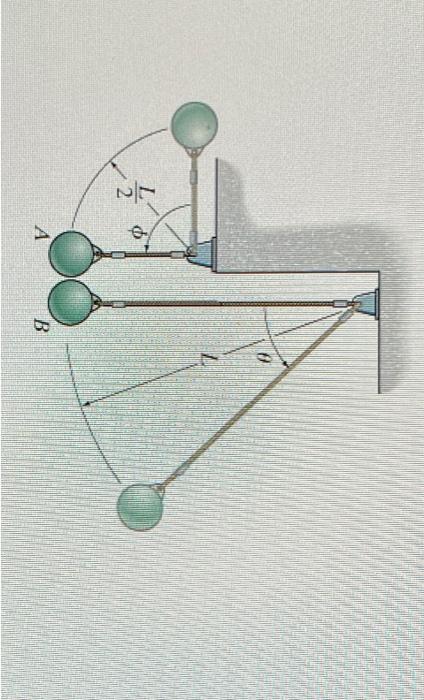 Solved Two identical balls A and B of mass m are suspended | Chegg.com