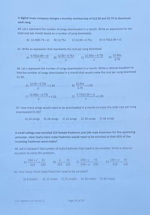 Solved Hello, please help me with these problems. I am | Chegg.com