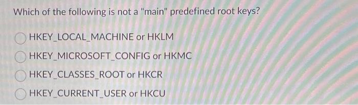 Solved Which of the following is not a "main" predefined | Chegg.com