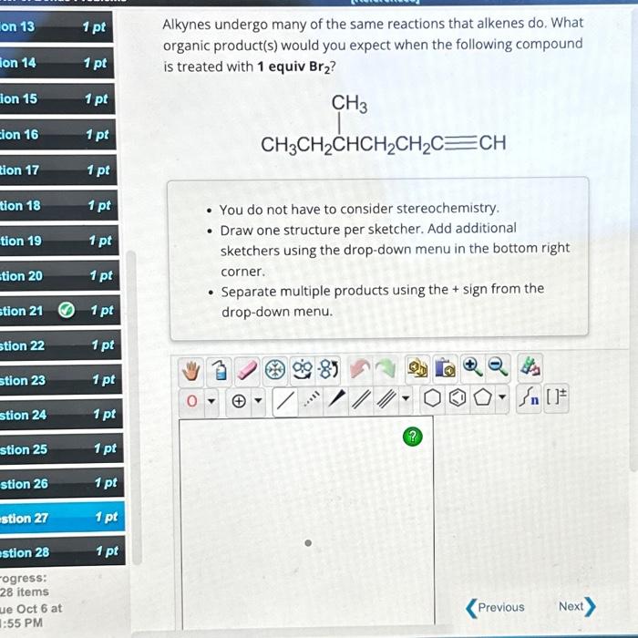 Solved Alkynes undergo many of the same reactions that | Chegg.com
