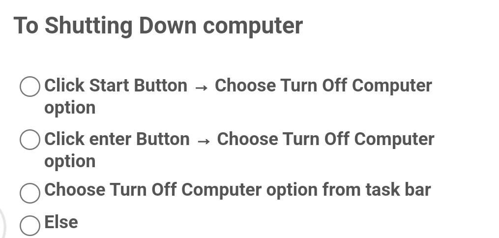 Solved To Shutting Down computer Click Start Button Choose | Chegg.com