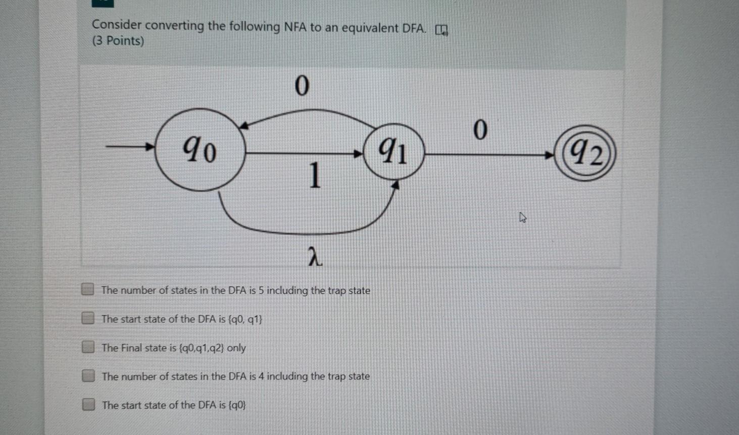 Solved Consider converting the following NFA to an | Chegg.com
