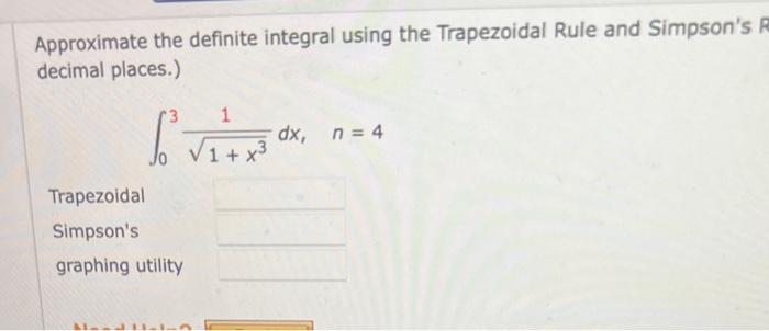 Solved Approximate the definite integral using the | Chegg.com