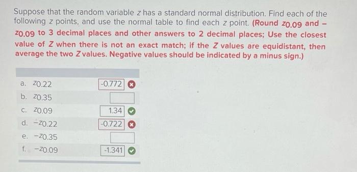 Solved Suppose that the random variable z has a standard | Chegg.com